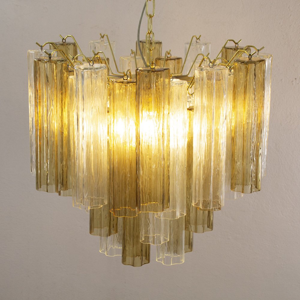 Glass and Crystal Murano Suspension Lamp, Italy, 1990s for sale at Pamono