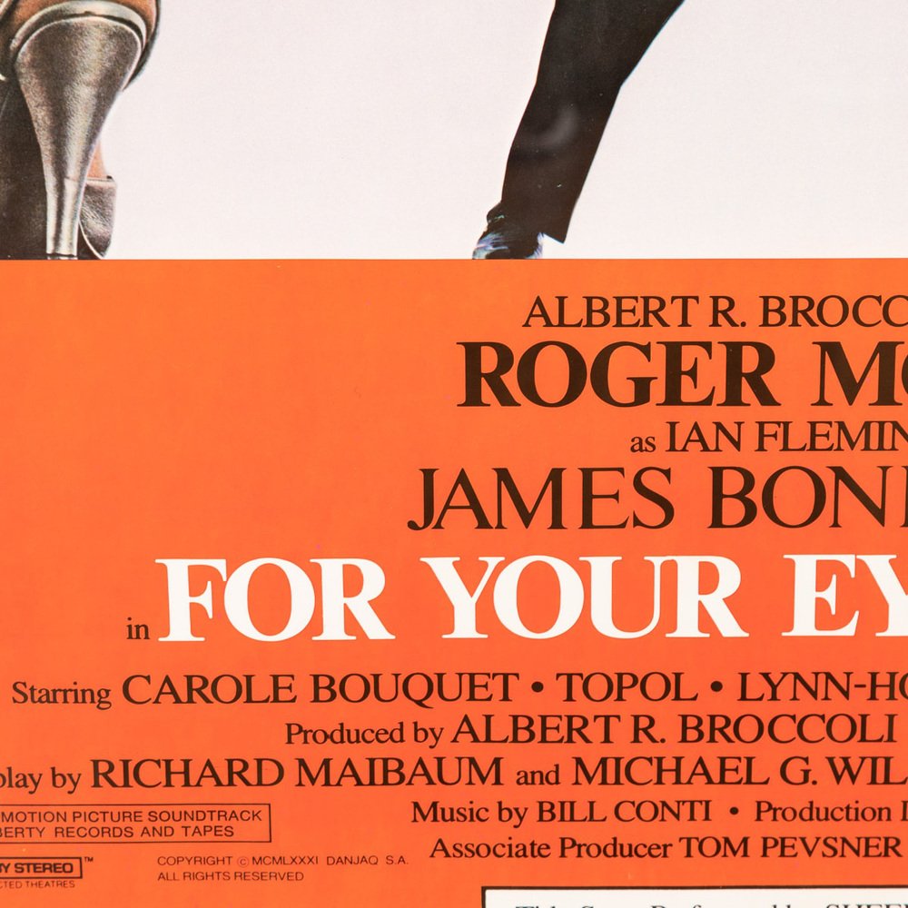 Original James Bond for Your Eyes Only Poster, 1981 for sale at Pamono