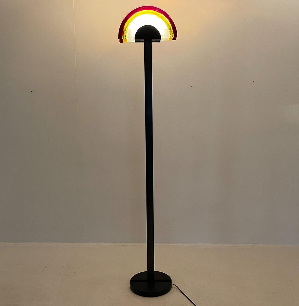 Italian Labelled Monogram Floor Lamp, 1980s for sale at Pamono