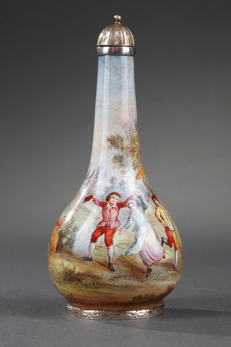 Antique Flask in Silver and Enamel, 1880 for sale at Pamono