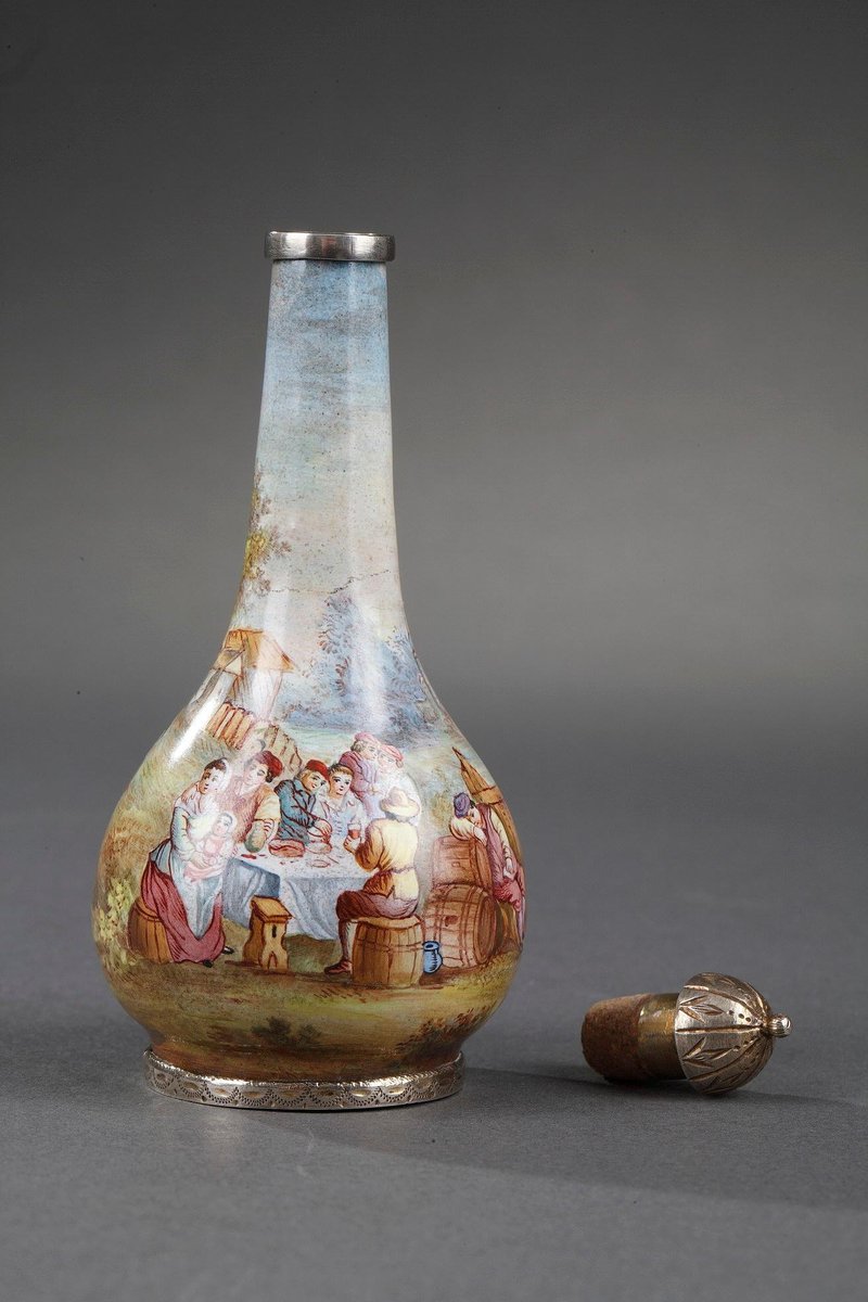 Antique Flask in Silver and Enamel, 1880 for sale at Pamono