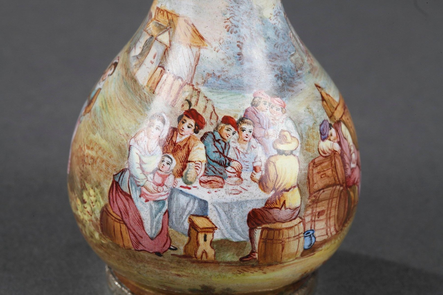 Antique Flask in Silver and Enamel, 1880 for sale at Pamono