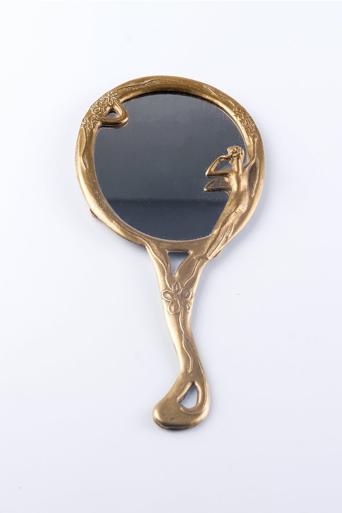French Art Nouveau Hand Vanity Mirror for sale at Pamono