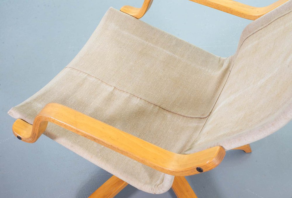 Set of Scandinavian Padded Poem Swivel Lounge Chairs in Leatherette by ...