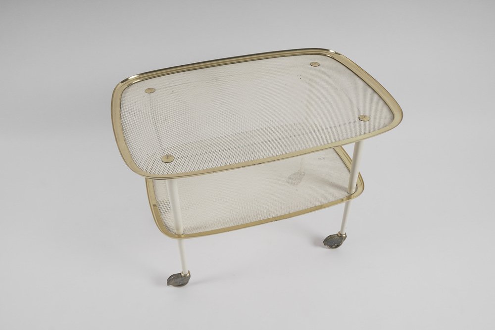 German Brass & Glass Trolley from United Workshops, Munich, 1950s for ...