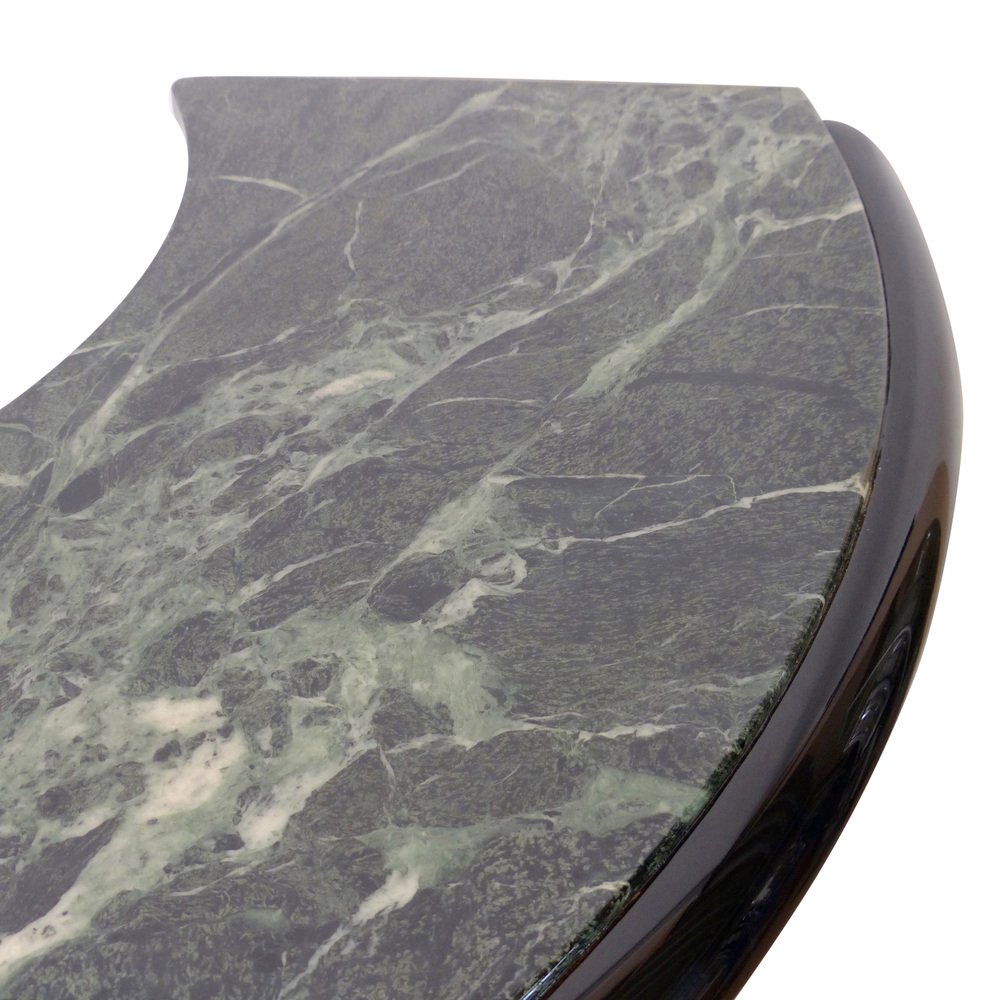 Art Deco Ash Demi-Lune Bar Table with Marble Table Top and Chromed ...