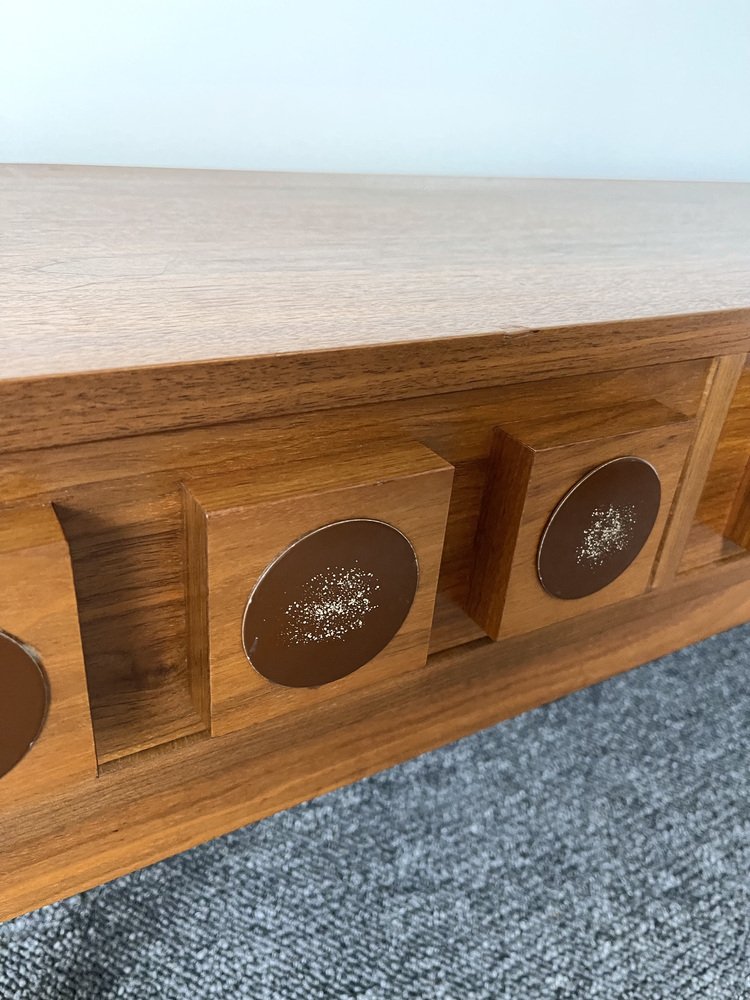 Swedish Wood Cube Enamel Low Console by Lars Göran Nilsson for Glass ...