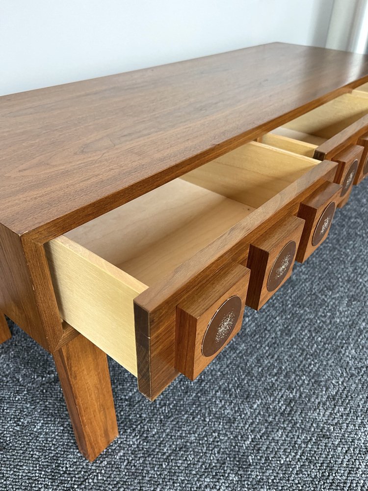 Swedish Wood Cube Enamel Low Console by Lars Göran Nilsson for Glass ...