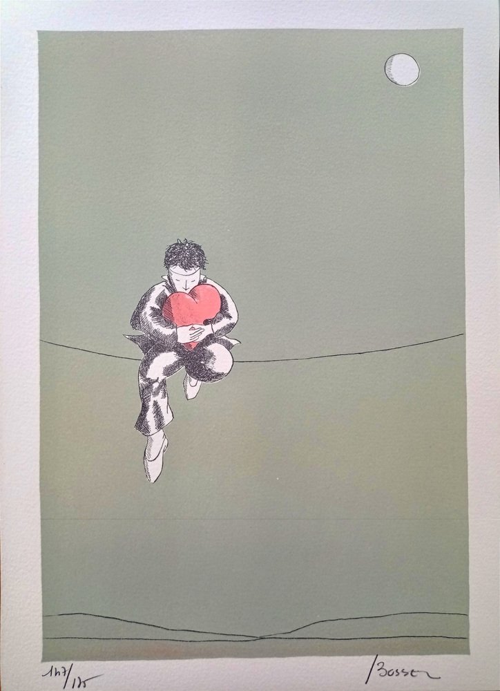 Jacques Bosser, The Heart Dancer 3 (Funambule), Original Lithograph ...