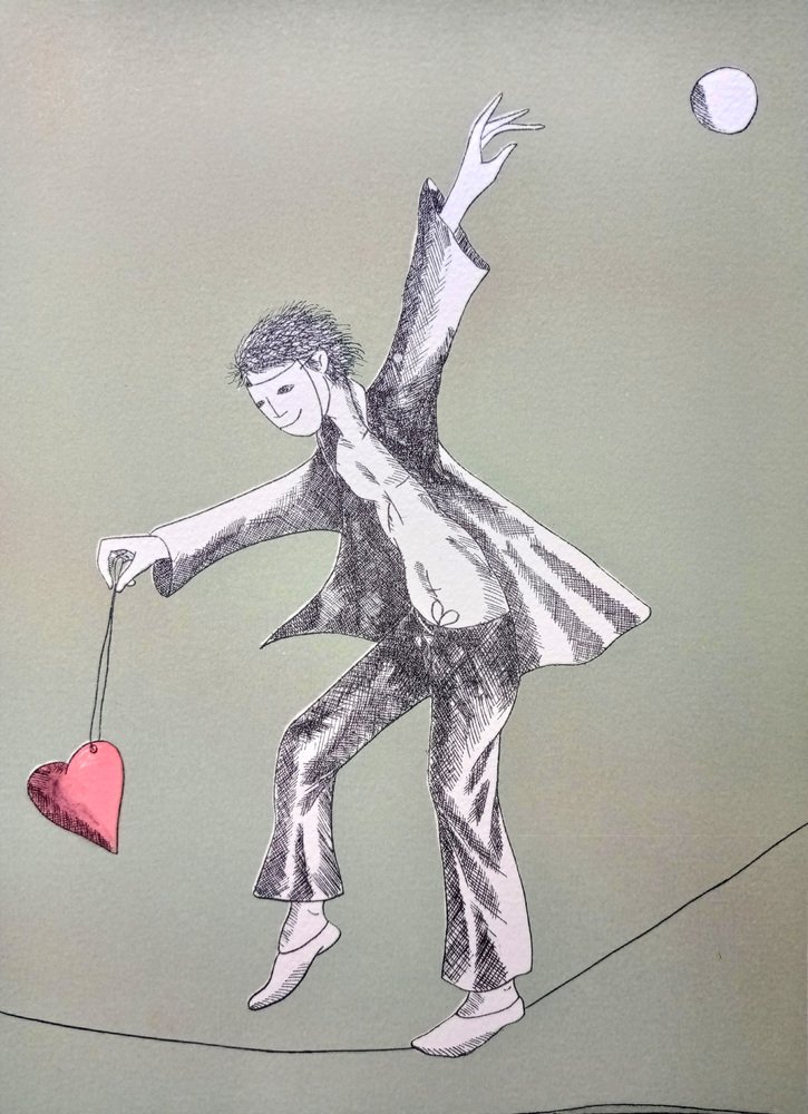 Jacques Bosser, The Heart Dancer 6 (Funambule), Original Lithograph ...
