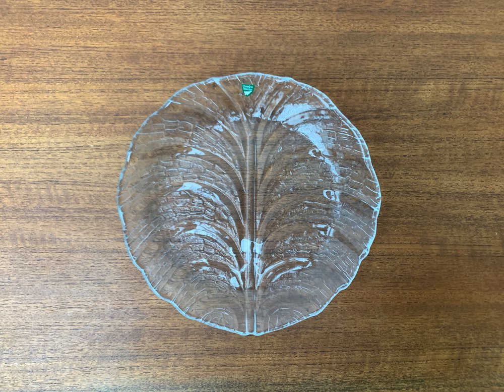 Vintage Swedish Eden Glass Plate from Orrefors, 1970s for sale at Pamono