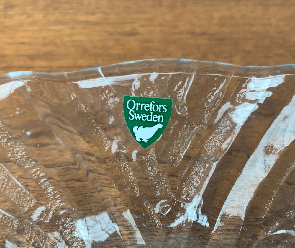 Vintage Swedish Eden Glass Plate from Orrefors, 1970s for sale at Pamono