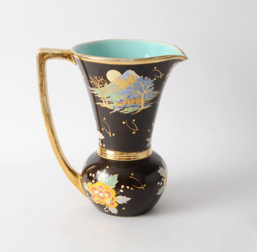 Japanese Landscape Jug by Raymond Chevalier for Boch Freres, 1930s for ...