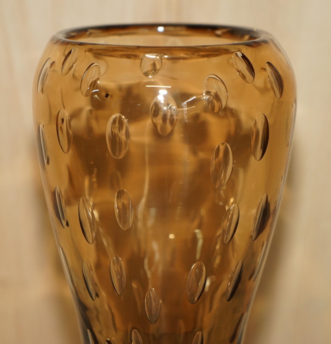 Decorative Glass Vase with Air Bubble Design for sale at Pamono