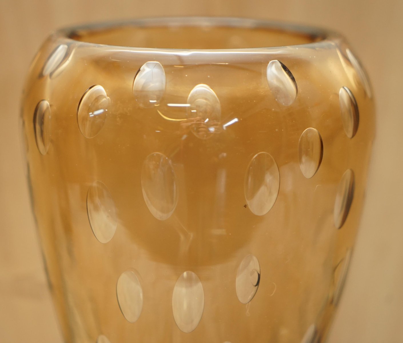 Decorative Glass Vase with Air Bubble Design for sale at Pamono