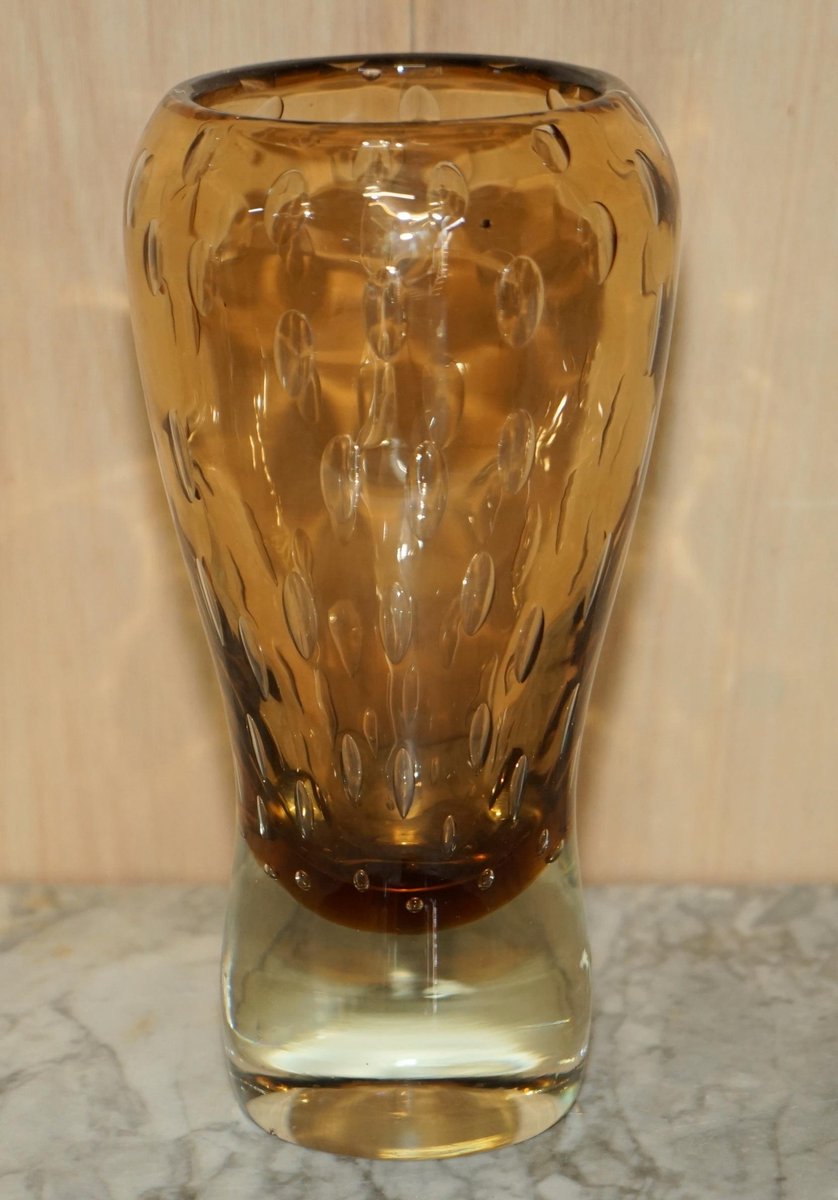 Decorative Glass Vase with Air Bubble Design for sale at Pamono