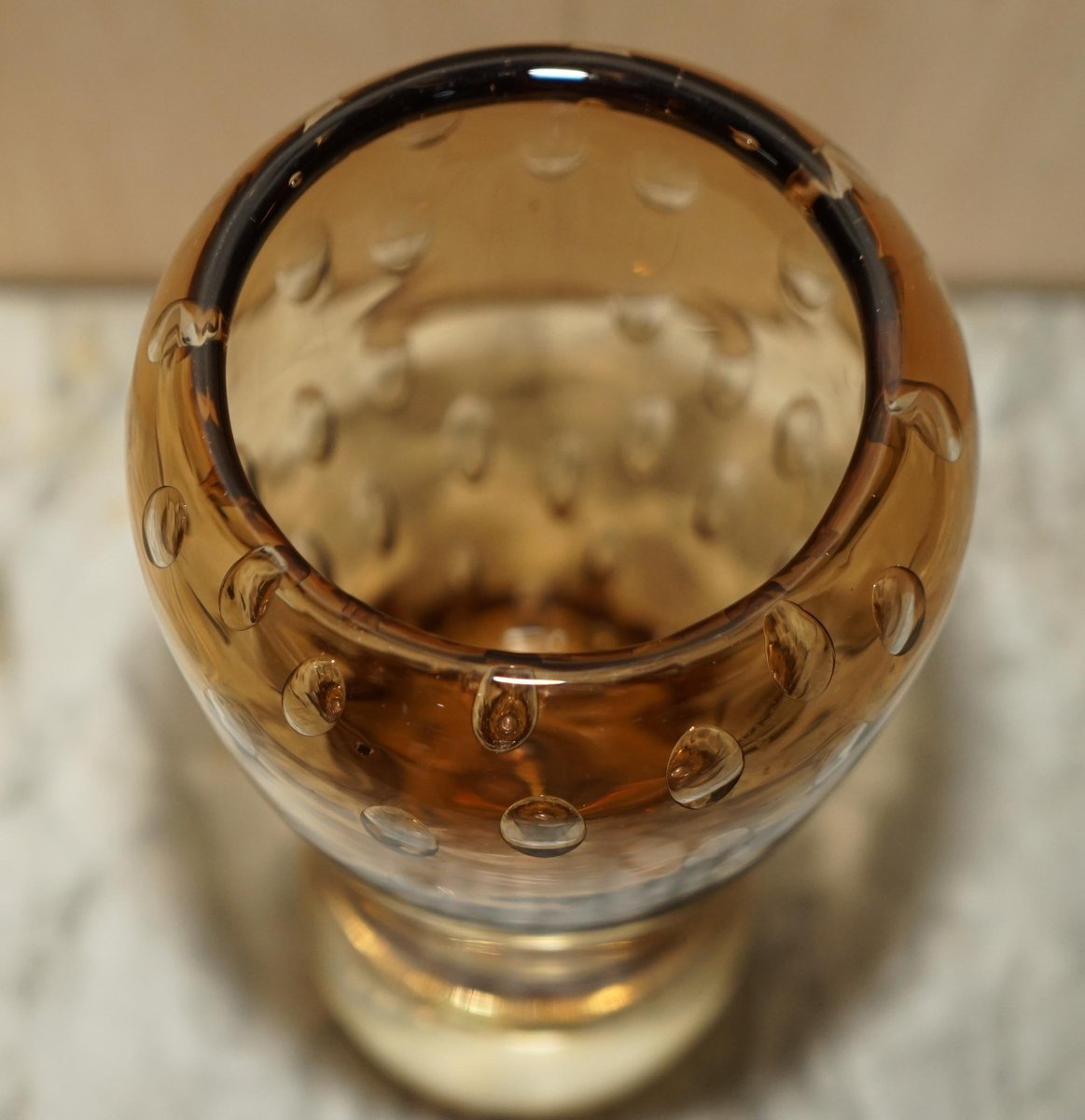 Decorative Glass Vase with Air Bubble Design for sale at Pamono
