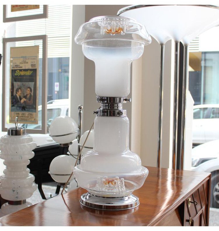 Table Lamp in Introflex Glass from Mazzega, 1970s for sale at Pamono