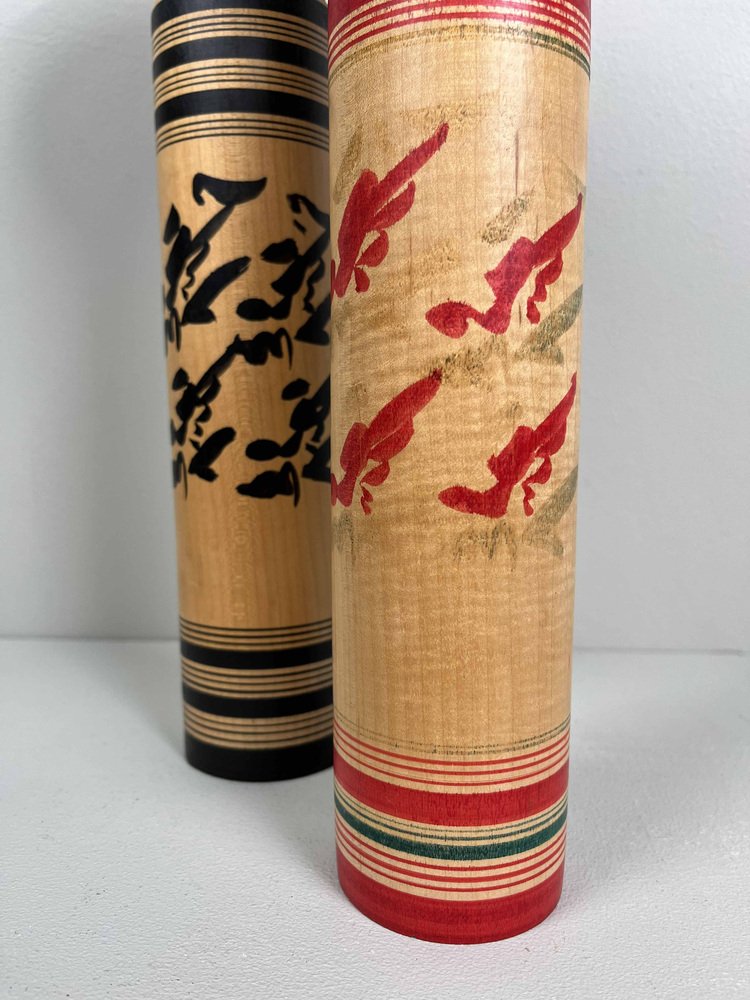 Vintage Sakunami Kokeshi, 1970s, Set of 2 for sale at Pamono