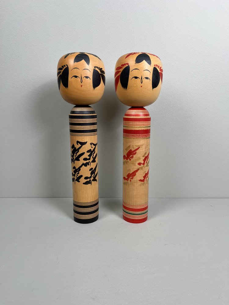 Vintage Sakunami Kokeshi, 1970s, Set of 2 for sale at Pamono