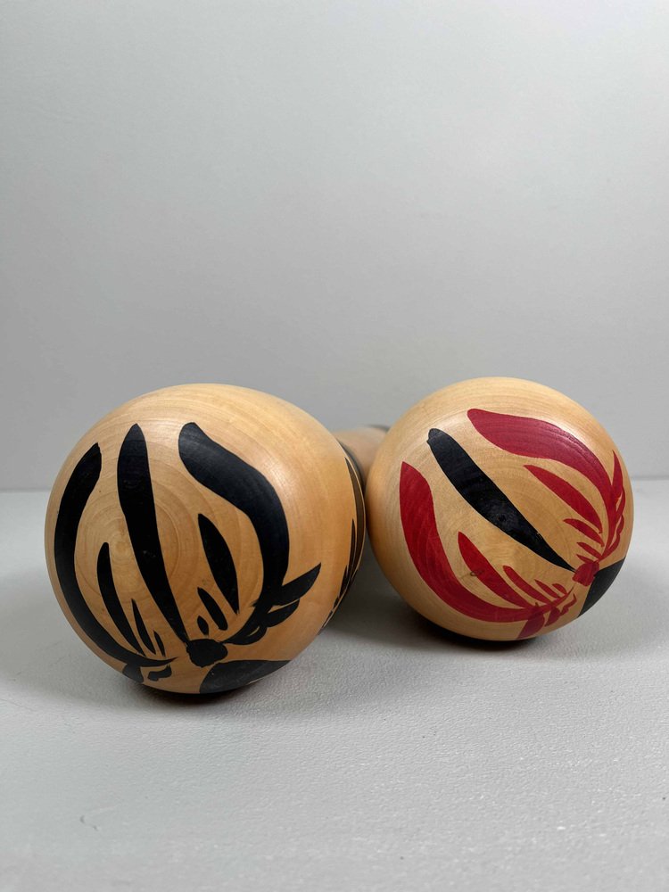 Vintage Sakunami Kokeshi, 1970s, Set of 2 for sale at Pamono