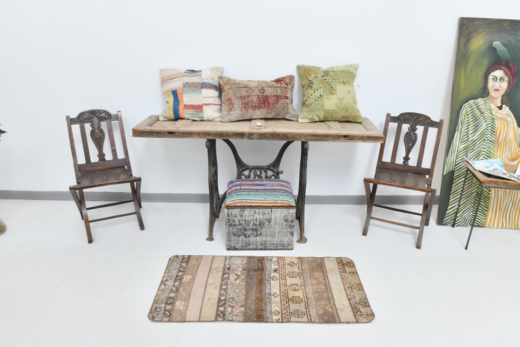 Vintage Wool and Bring Rug for sale at Pamono