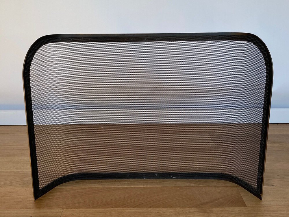 Vintage French Gold Metal Openwork Firewall, 1970s for sale at Pamono