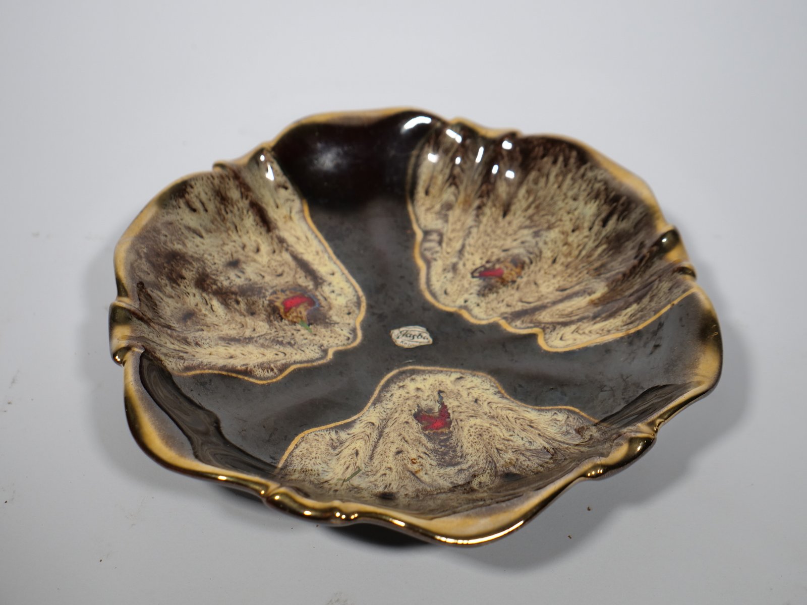 Mid-Century Bowl with Gold Rim from Jasba Keramik, 1960s for sale at Pamono