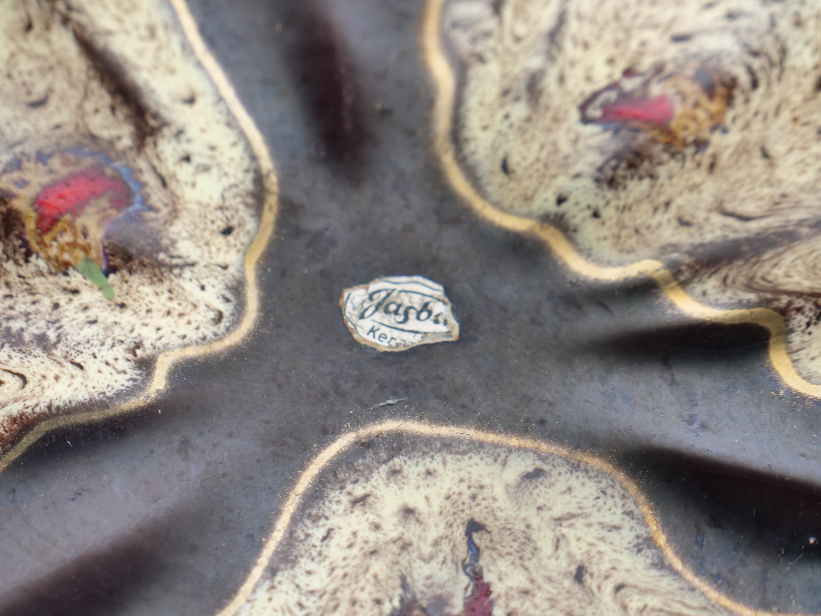 Mid-Century Bowl with Gold Rim from Jasba Keramik, 1960s for sale at Pamono
