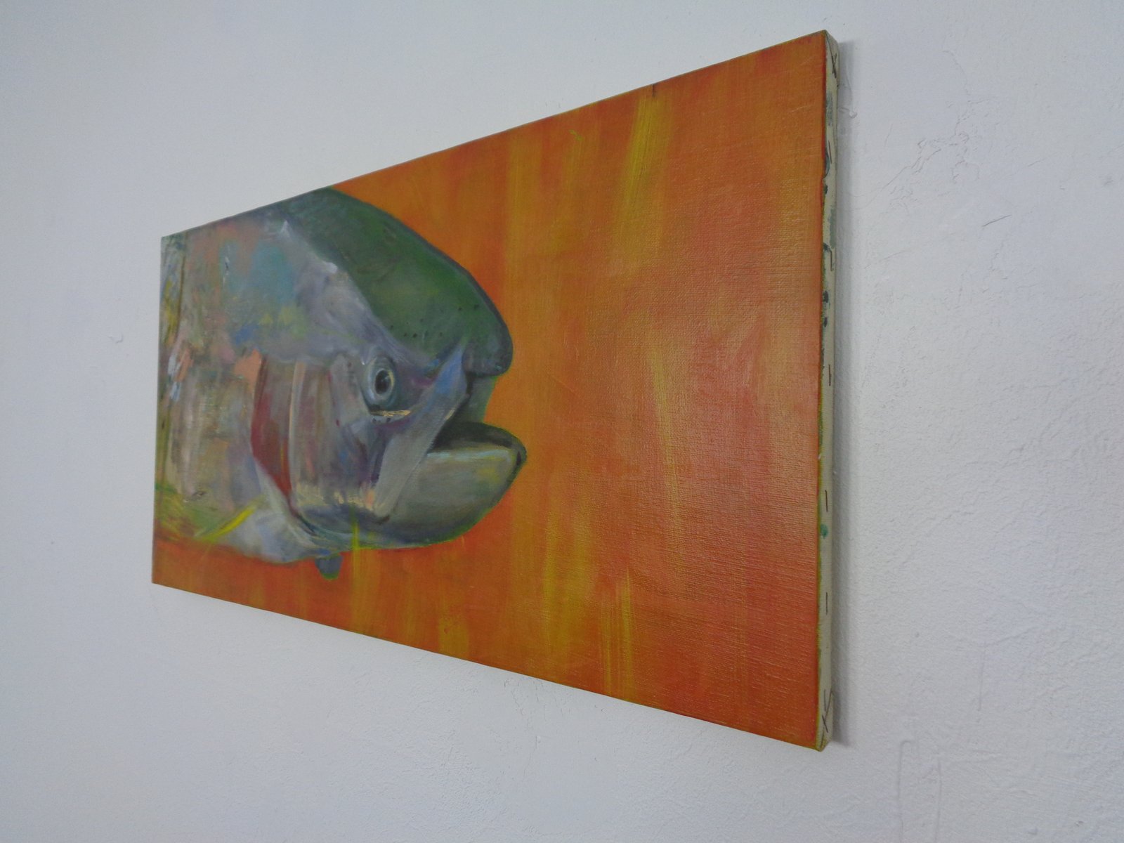 Fred Neumann, Salmon Trout, 1980s, Oil on Canvas for sale at Pamono