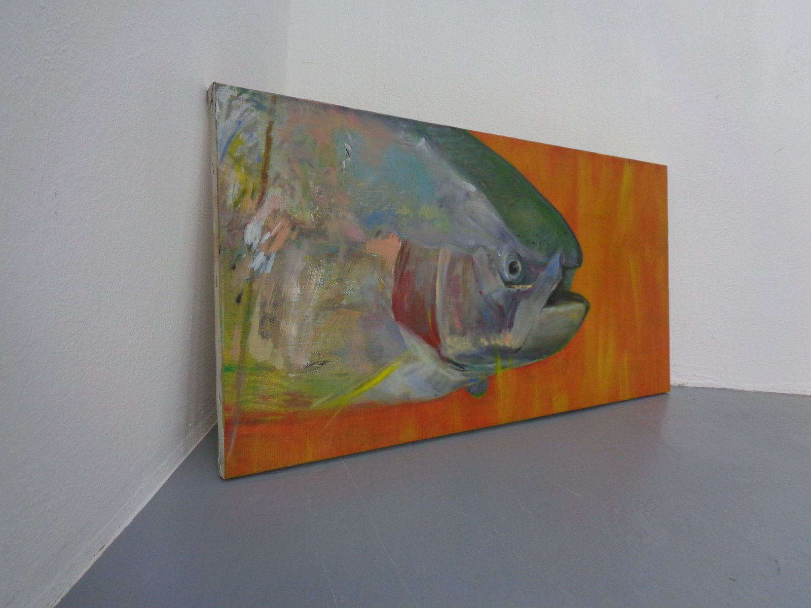 Fred Neumann, Salmon Trout, 1980s, Oil on Canvas for sale at Pamono
