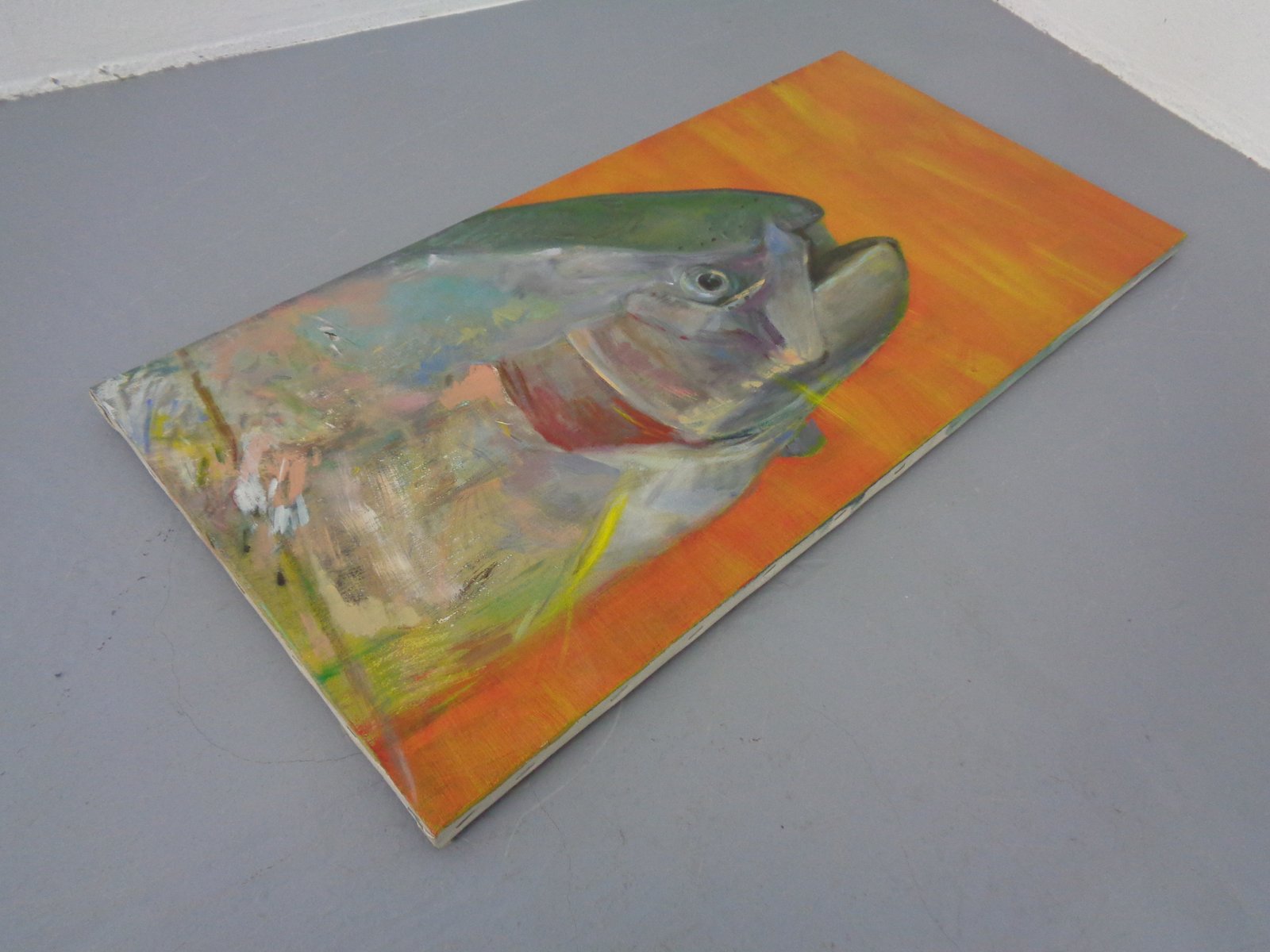 Fred Neumann, Salmon Trout, 1980s, Oil on Canvas for sale at Pamono