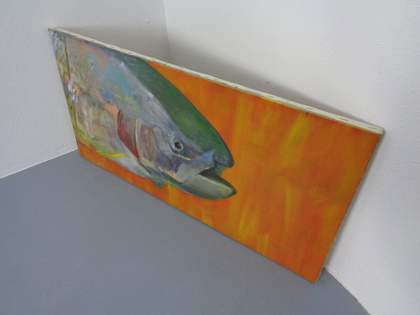 Fred Neumann, Salmon Trout, 1980s, Oil on Canvas for sale at Pamono