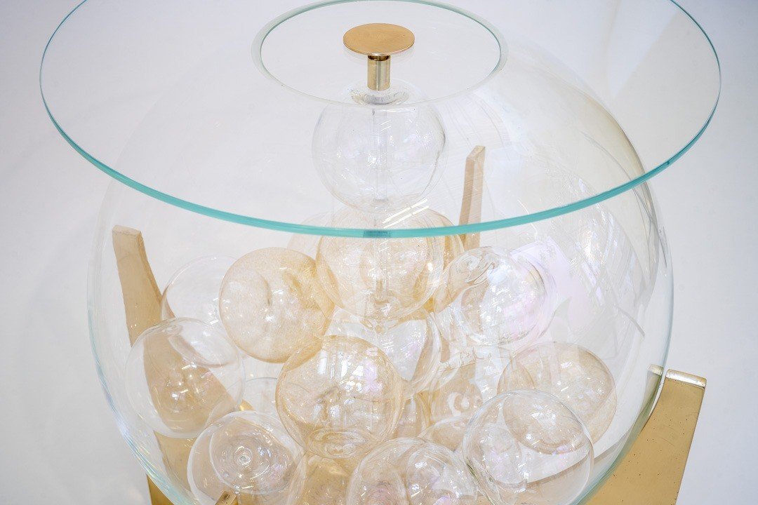 End Table in Cast Bronze and Blowed Glass Bubbles from Made Murano ...