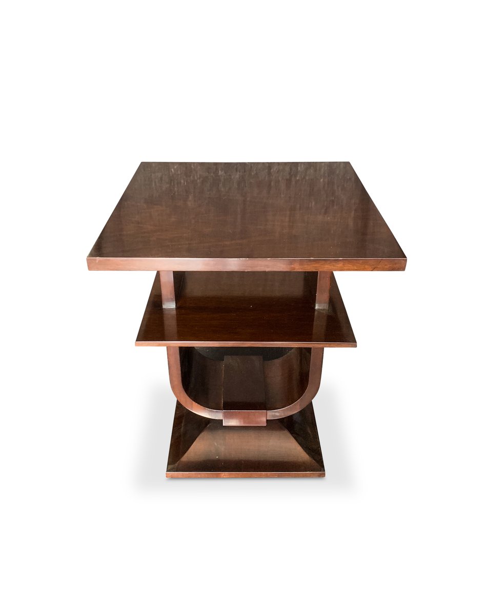 Art Deco Square Pedestal Accent Table with Plinth Support, 1920s for ...