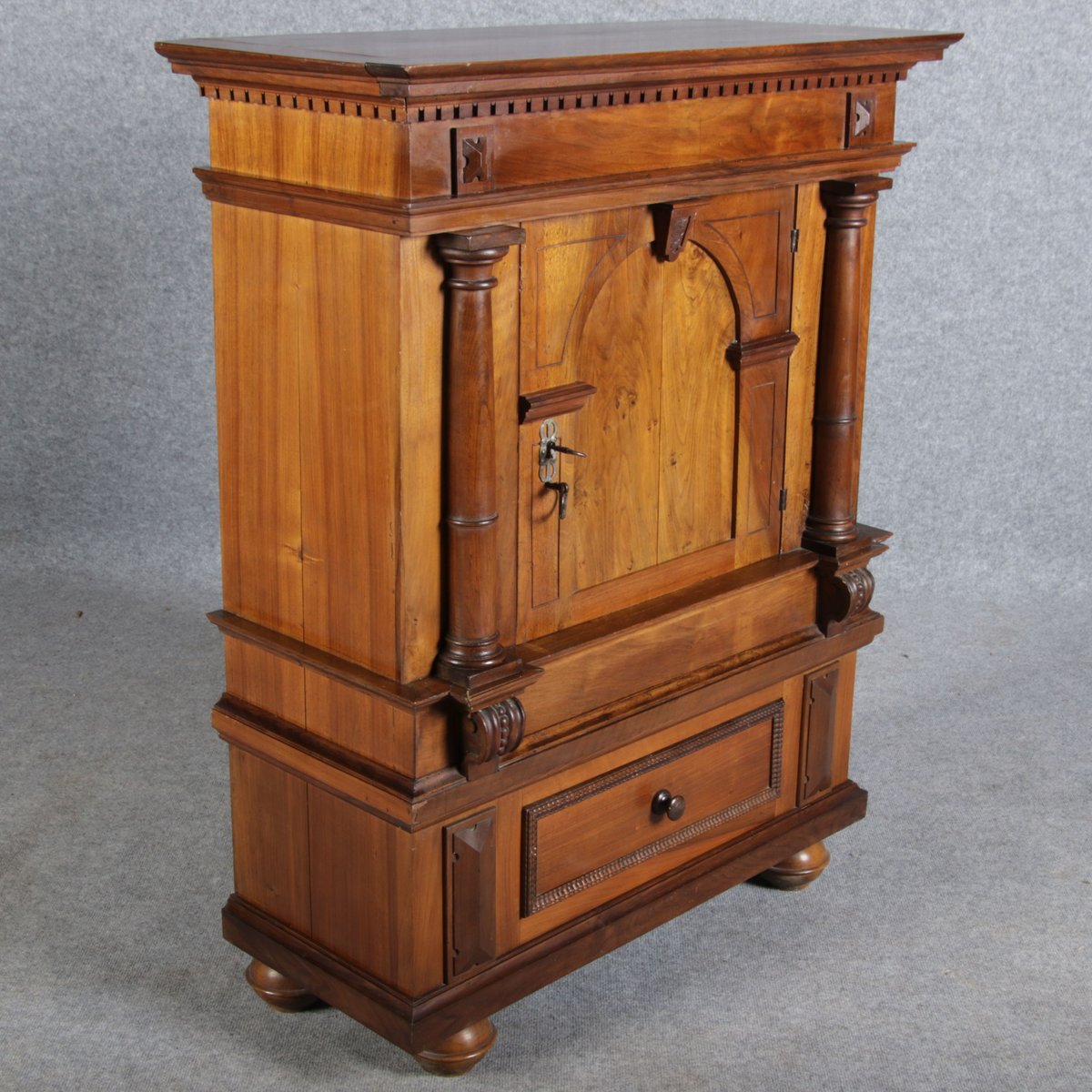 Small Baroque Walnut Cabinet with Drawers, 1700s for sale at Pamono