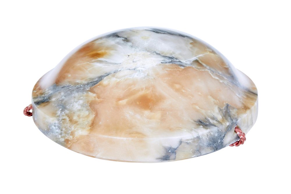 Art Deco Alabaster Hanging Dish Light, 1930s for sale at Pamono