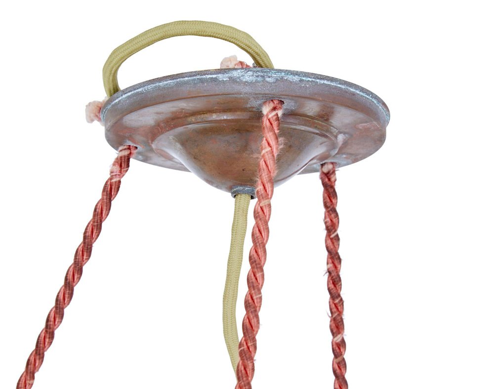 Art Deco Alabaster Hanging Dish Light, 1930s for sale at Pamono