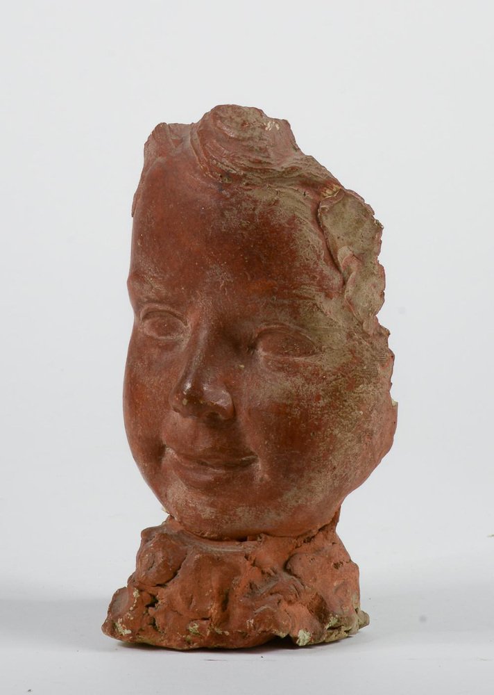 Italian Face Sculpture in Terracotta, 1900s for sale at Pamono