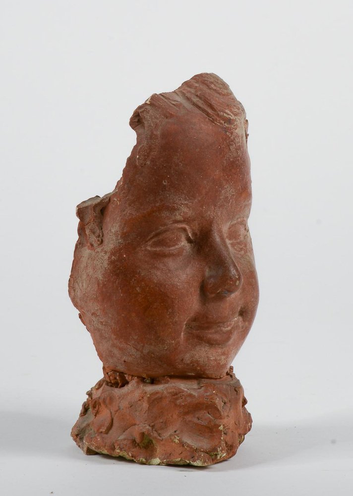 Italian Face Sculpture in Terracotta, 1900s for sale at Pamono