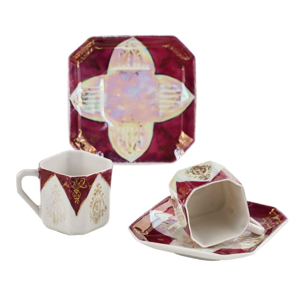 Porcelain Mocha Cups, 1920s, Set of 2 for sale at Pamono