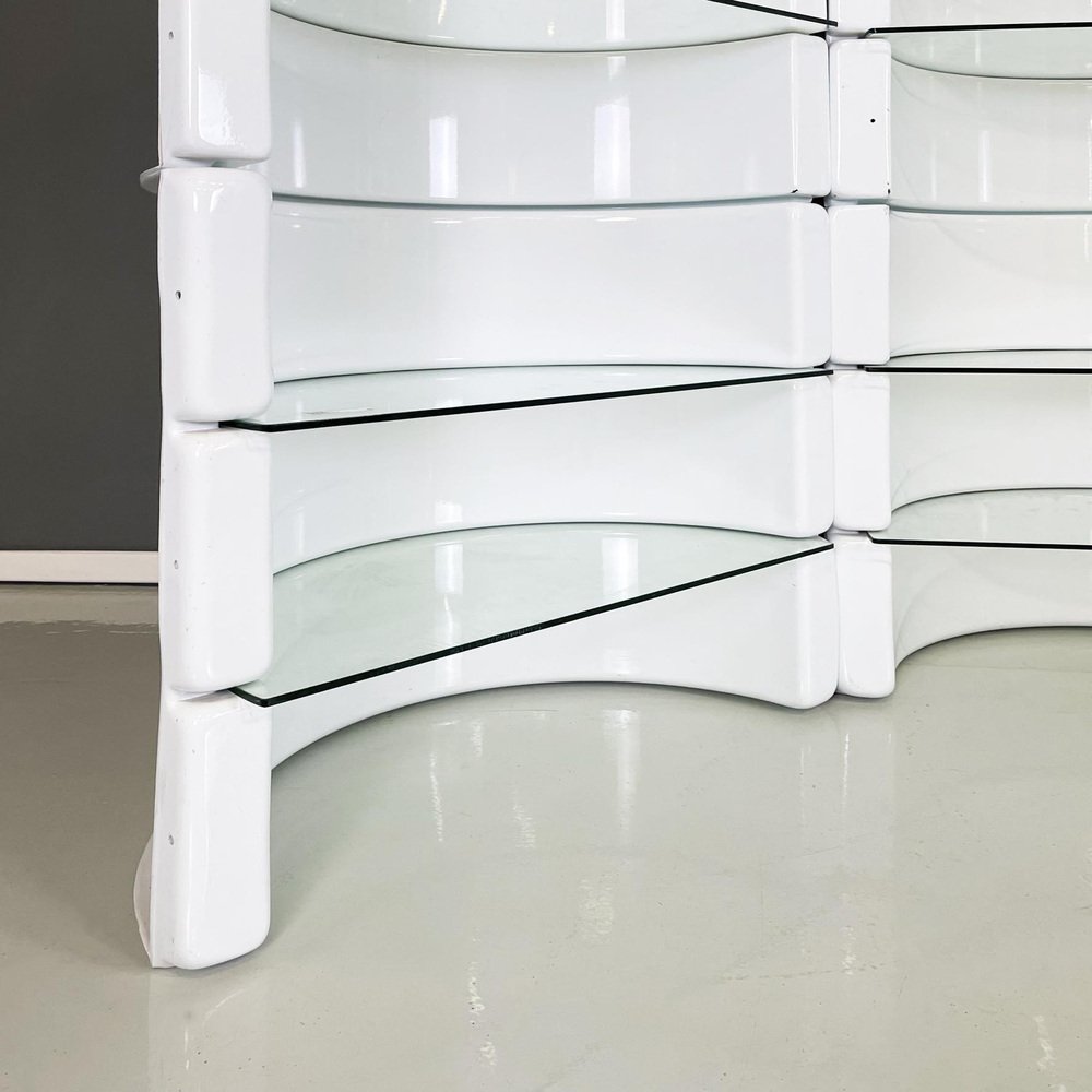 Space Age Modular Bookcase in White Fiberglass from Astrarte, Italy ...