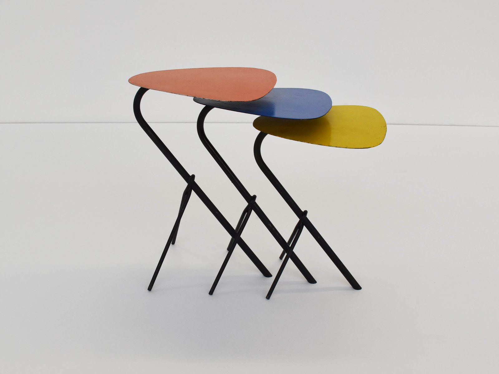 Tables Gigognes Knot par Michel Buffet, France, 1958, Set de 3 en vente ...