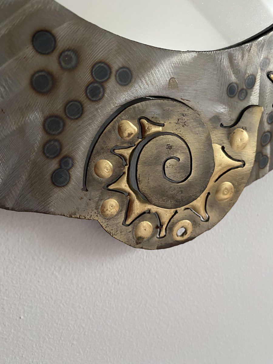 Swirly Steel Wall Mirror with Shells and Stars for sale at Pamono