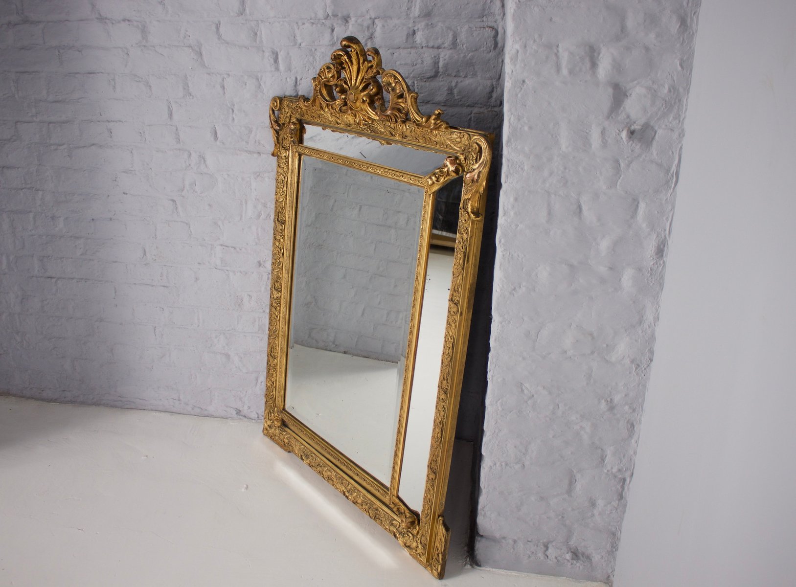 Antique Pillar Framed Mirror, 1890s for sale at Pamono