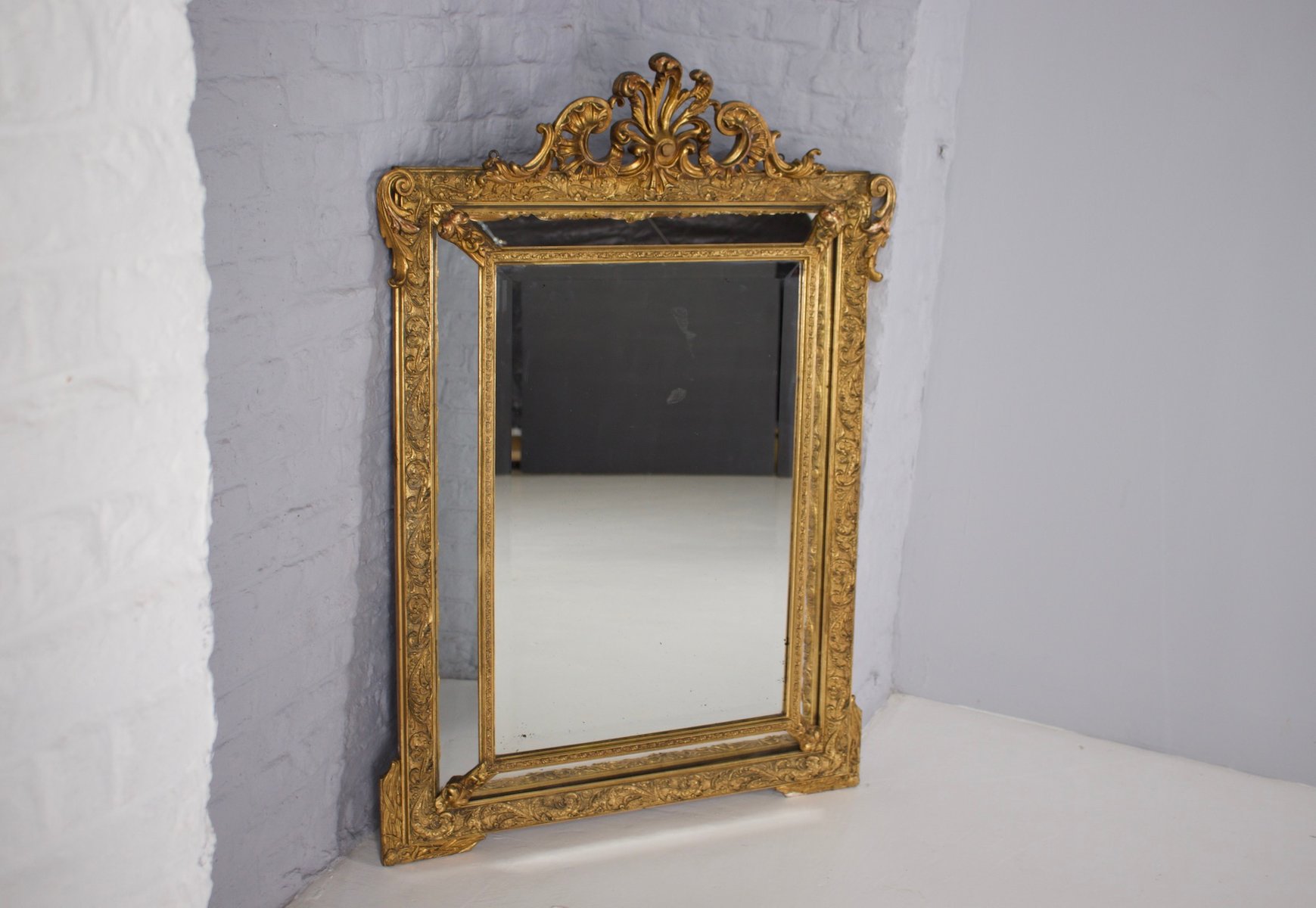 Antique Pillar Framed Mirror, 1890s for sale at Pamono