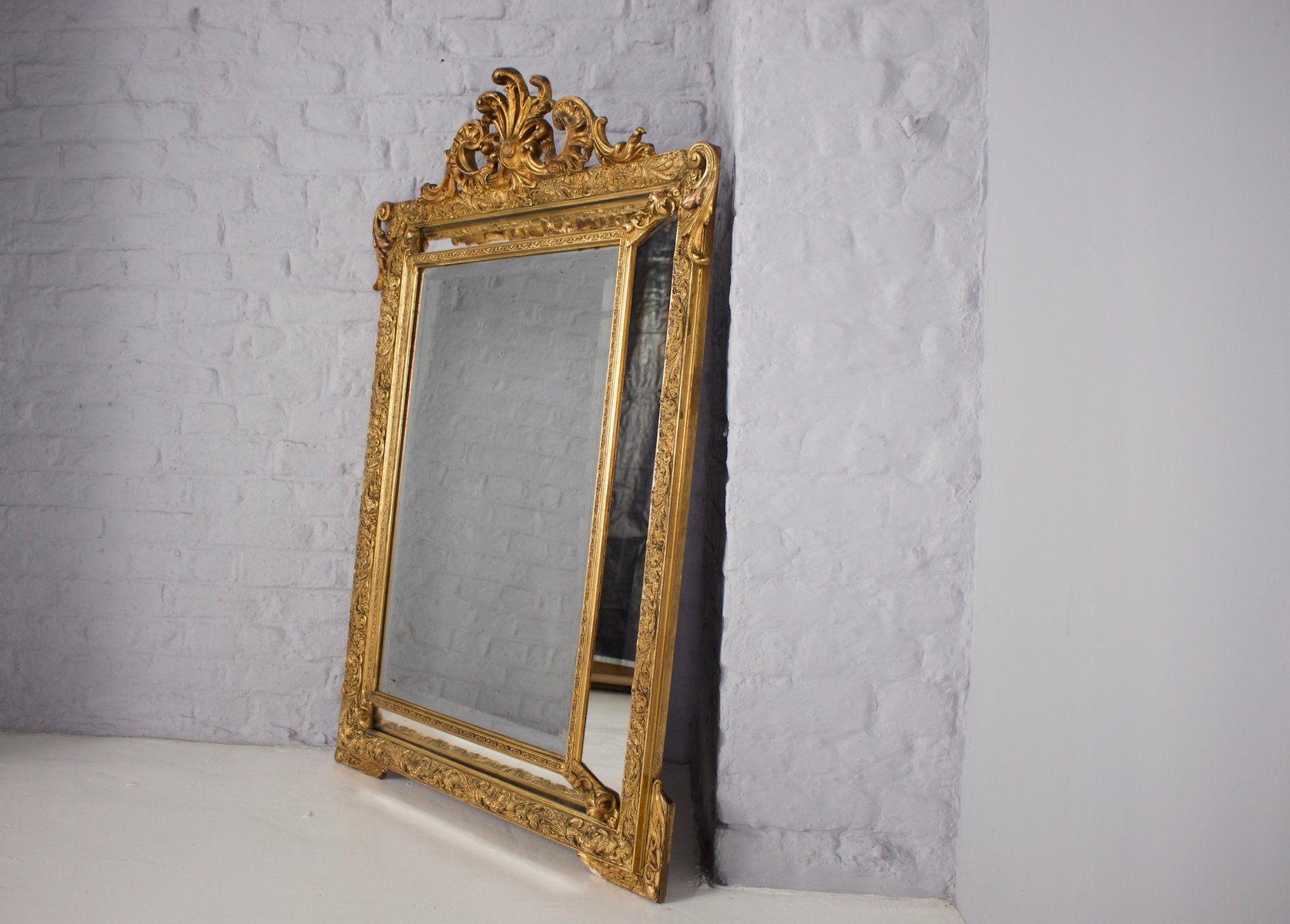 Antique Pillar Framed Mirror, 1890s for sale at Pamono