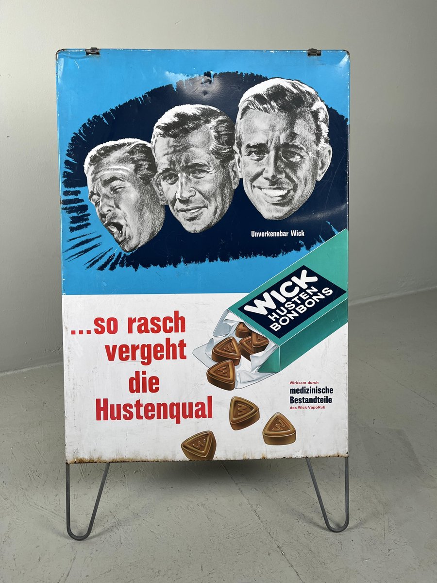 Wick Husten Bonbons Metallschild, Deutschland, 1950er bei Pamono kaufen
