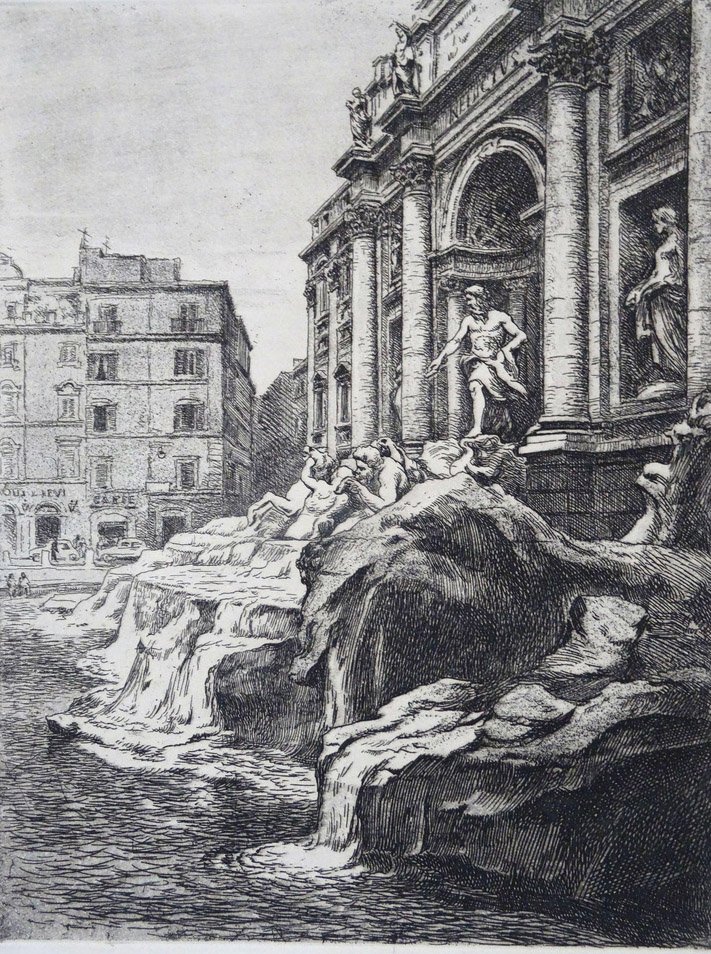 Piotr Petrovich Belousov, Town, 20th Century, Etching for sale at Pamono