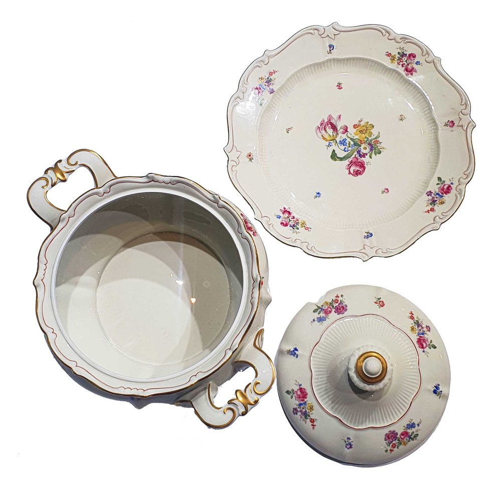 German Porcelain Tureen and Charger by VEB R,Reichenbach, Set of 3 for ...